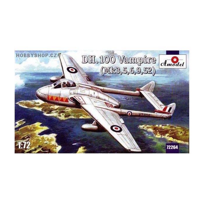 D.H 100 Vampire Mk.3/5/9/52 - 1/72 kit - Hobbyshop.cz