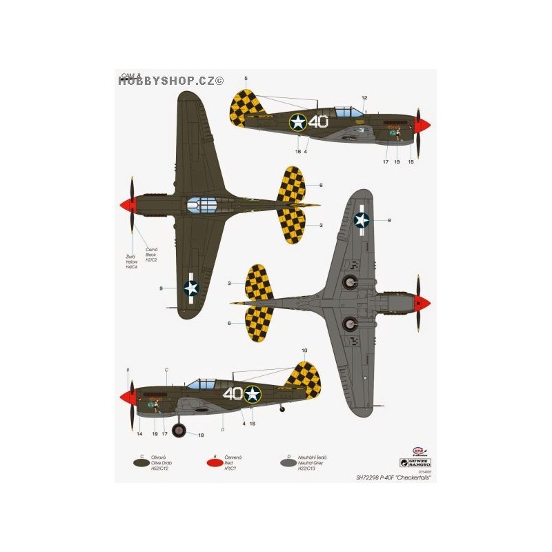 P-40F Warhawk Checkertails - 1/72 kit - Hobbyshop.cz