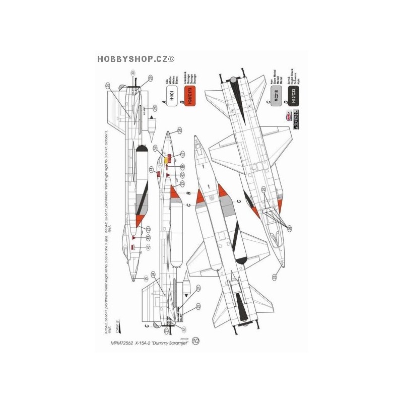 X-15A-2 'with dummy scramjet' - 1/72 kit - Hobbyshop.cz