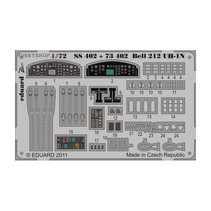 Bell 212 UH-1N S.A. - 1/72 ZOOM PE set - Hobbyshop.cz